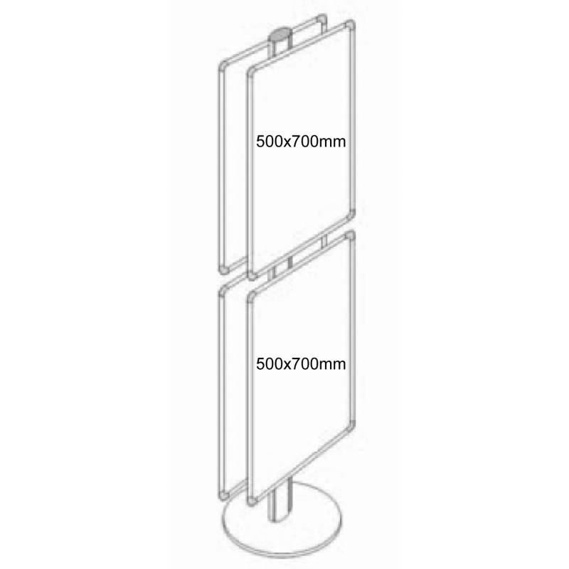 Columna 2 caras con 2 marcos por cara para cartel 50x70 cm
