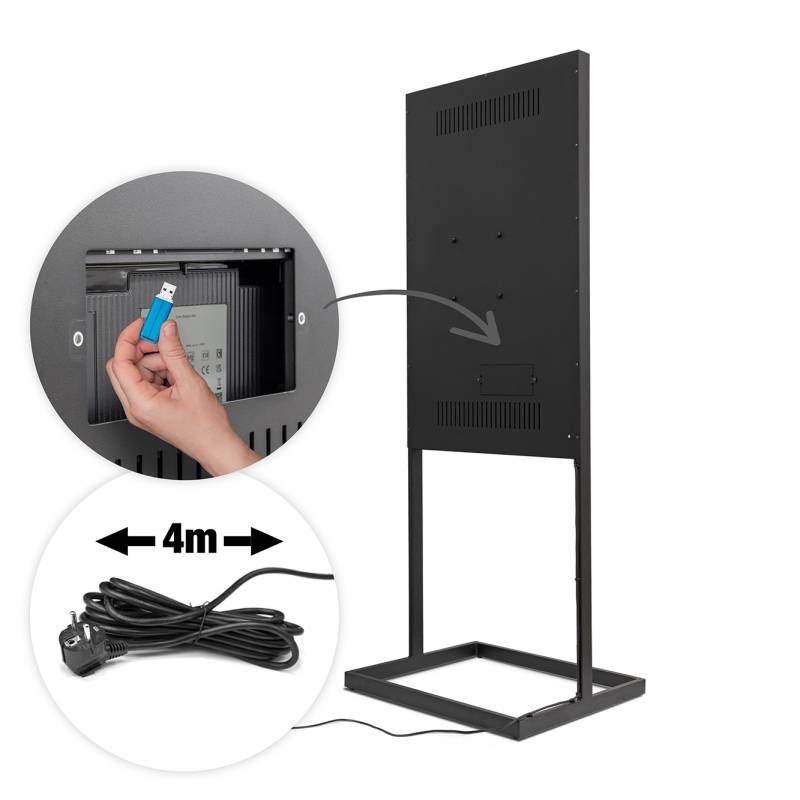 Totem Digital abierto con Pantalla de 55 pulgadas