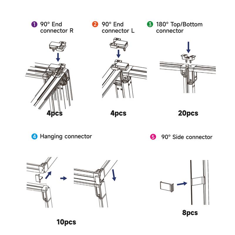 FlexFrame Connector Set maletín con 86 conectores