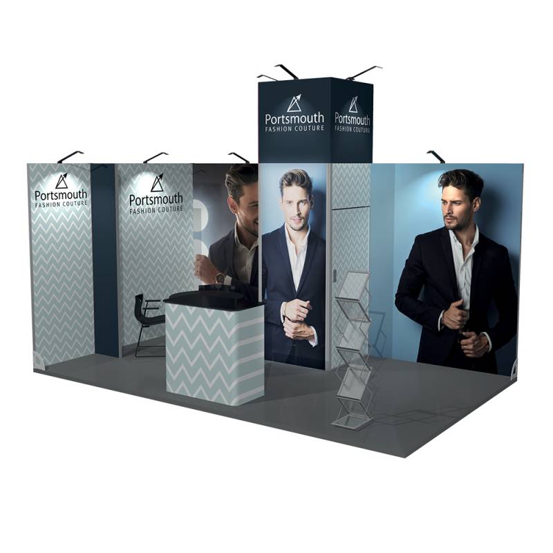 Stand completo Vector 15 m² 3x5 metros modelo 2 listo para usar